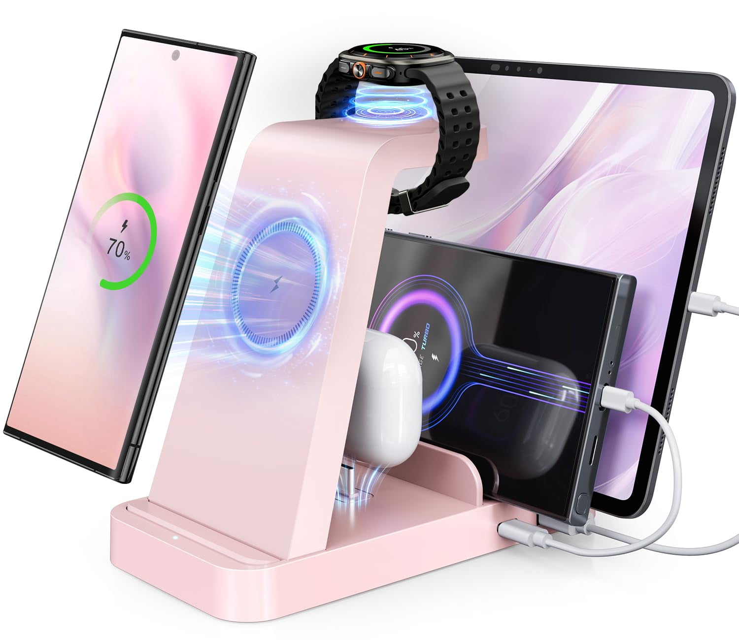 Cargador inalámbrico WHJ 5 en 1 para Samsung Galaxy S24 Ultra Pink ...