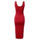 Doublju Women's Sleeveless Bodycon High Split Tank Midi Dress Shirring ...