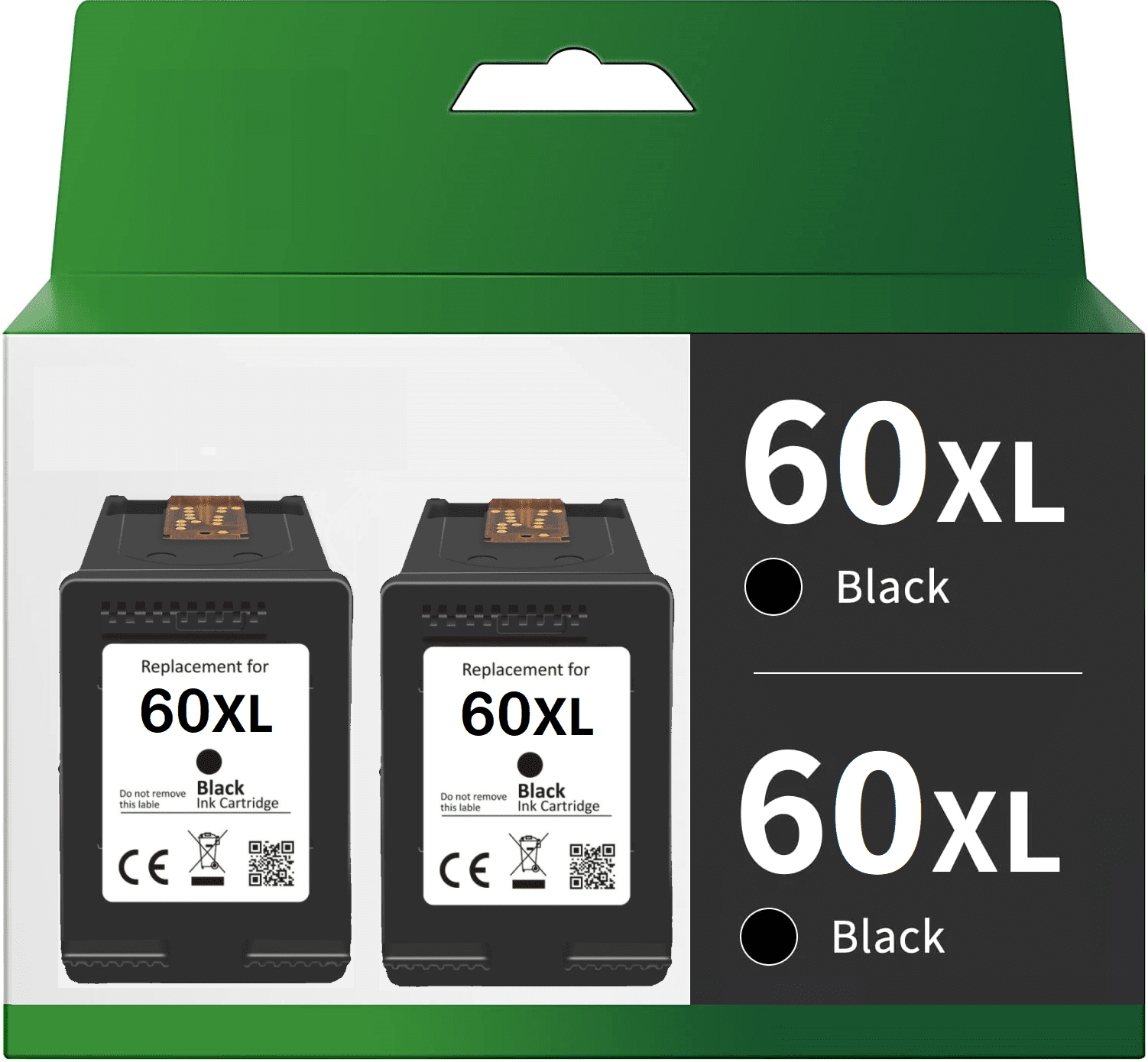 Compatible 60XL 60 XL Black High Yield Ink Cartridge Replacement for HP ...