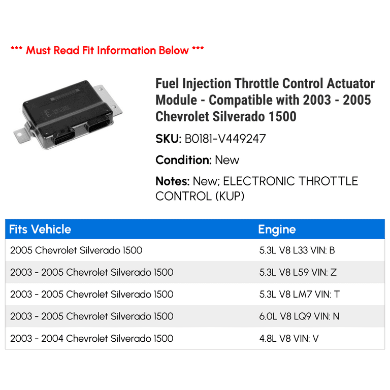 Chevy Silverado Throttle Actuator Control Module 05 Envoy TAC Module