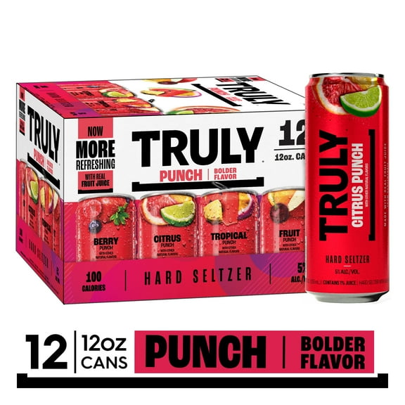 Truly Berry Variety Pack 12 Pack, 12 fl oz Aluminum Cans with Real ...