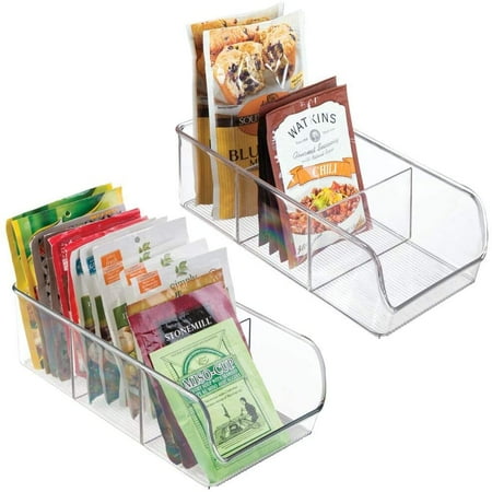 Plastic Food Packet Kitchen Storage Organizer Bin Caddy Holds Spice ...