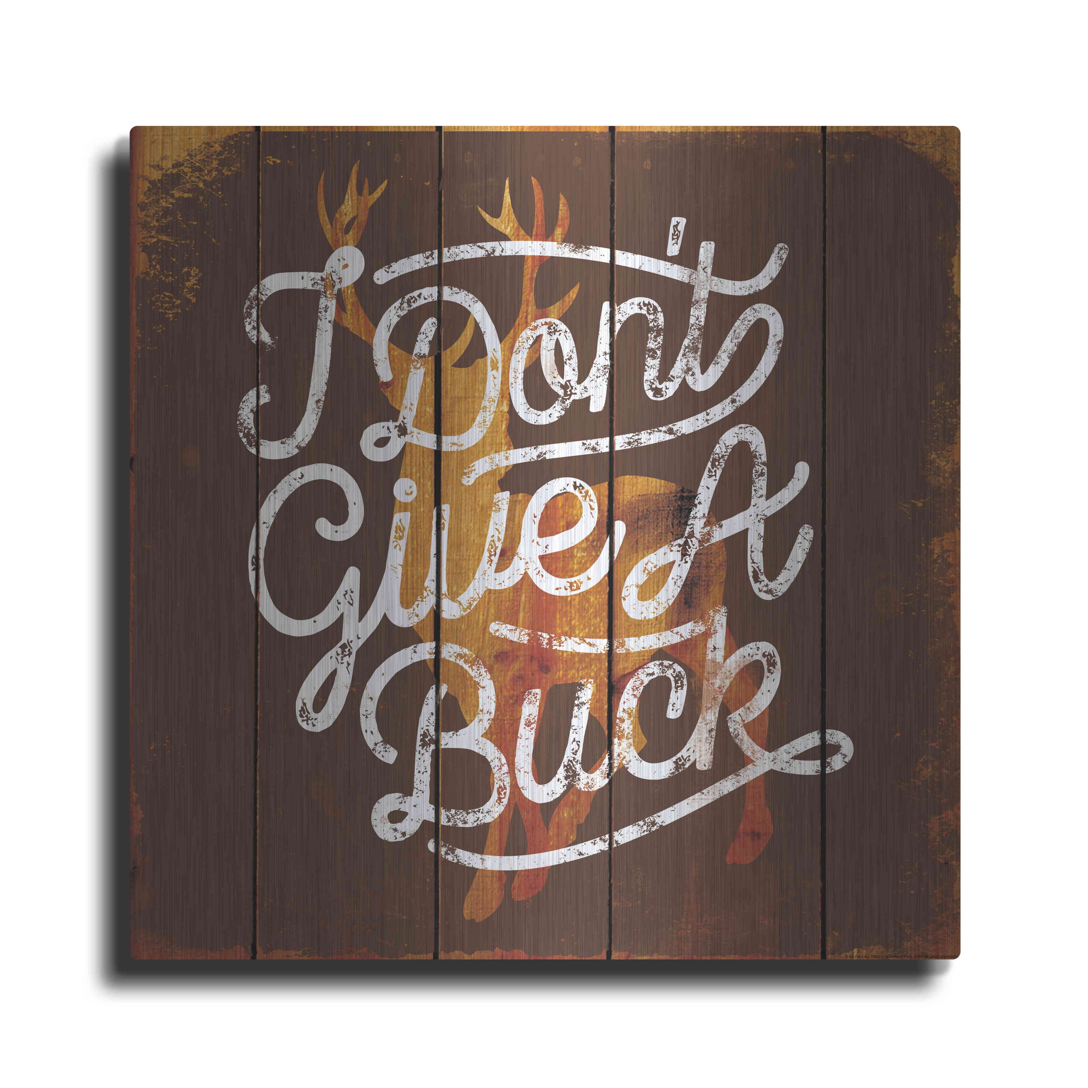 Luxe Metal Art 'Don'T Give A Buck' by JJ Brando, Metal Wall Art, 24"x24 ...