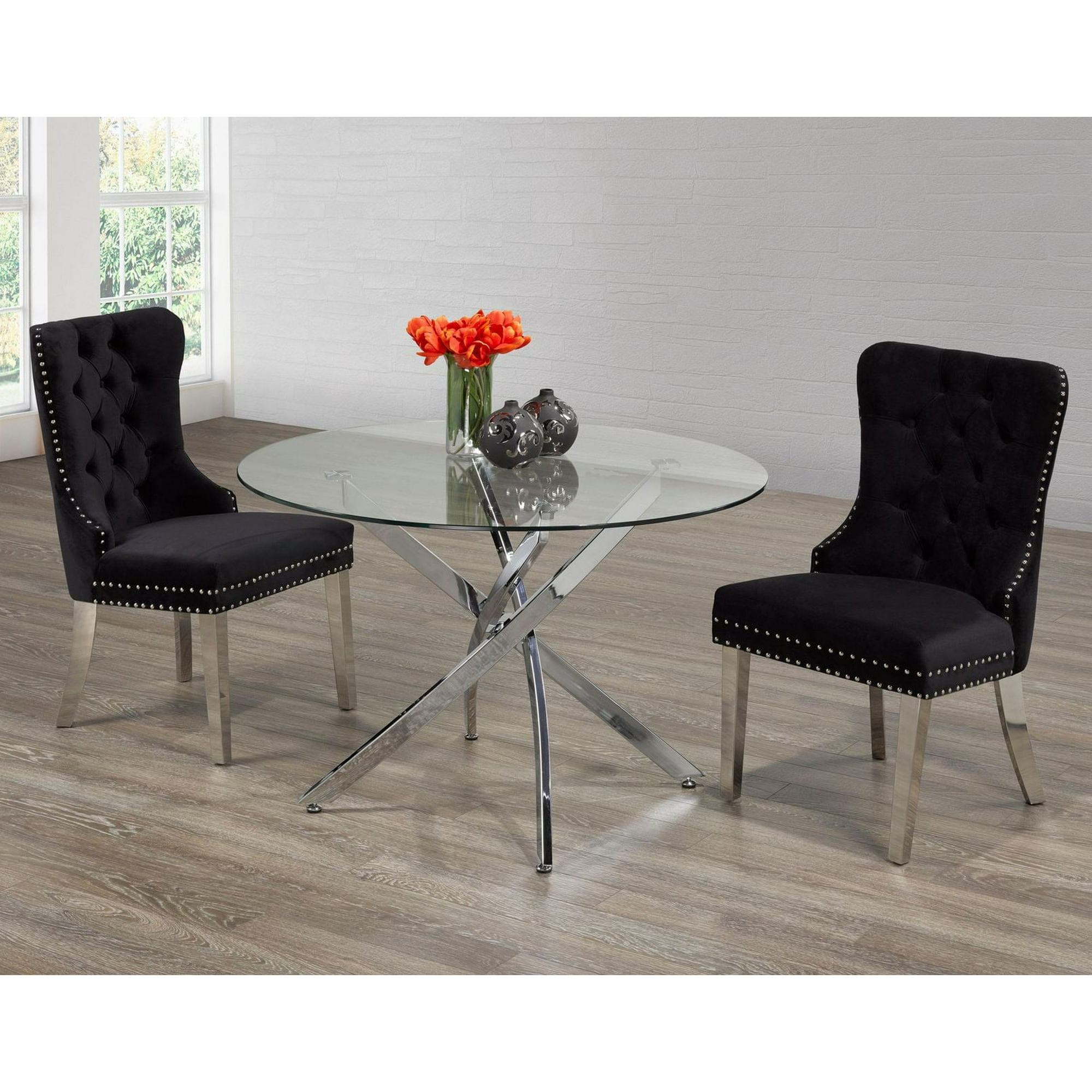 Click here for Brassex Margot 3-Piece Dining Set  Black prices