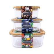 Greener Chef Glass Containers with Bamboo Lids 4 Pc Set - Ecofriendly ...