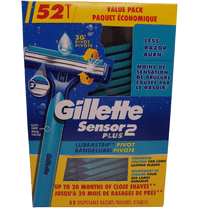 Gillette Sensor2 Plus Disposable Razors, 52 Count, Twin Blades ...