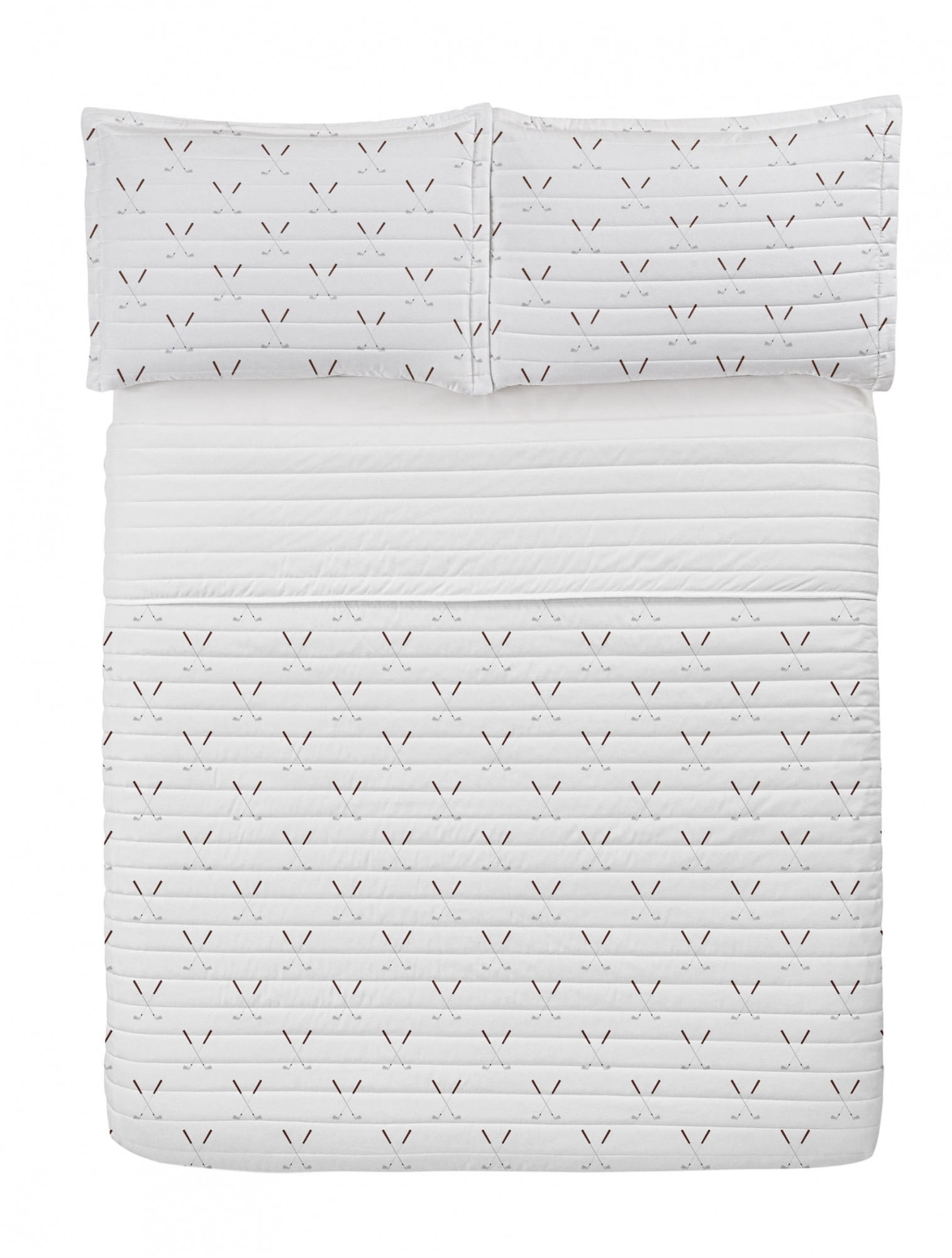 Golf Microfiber Bedspread Set, Golf Clubs Motif Competition Recreation ...