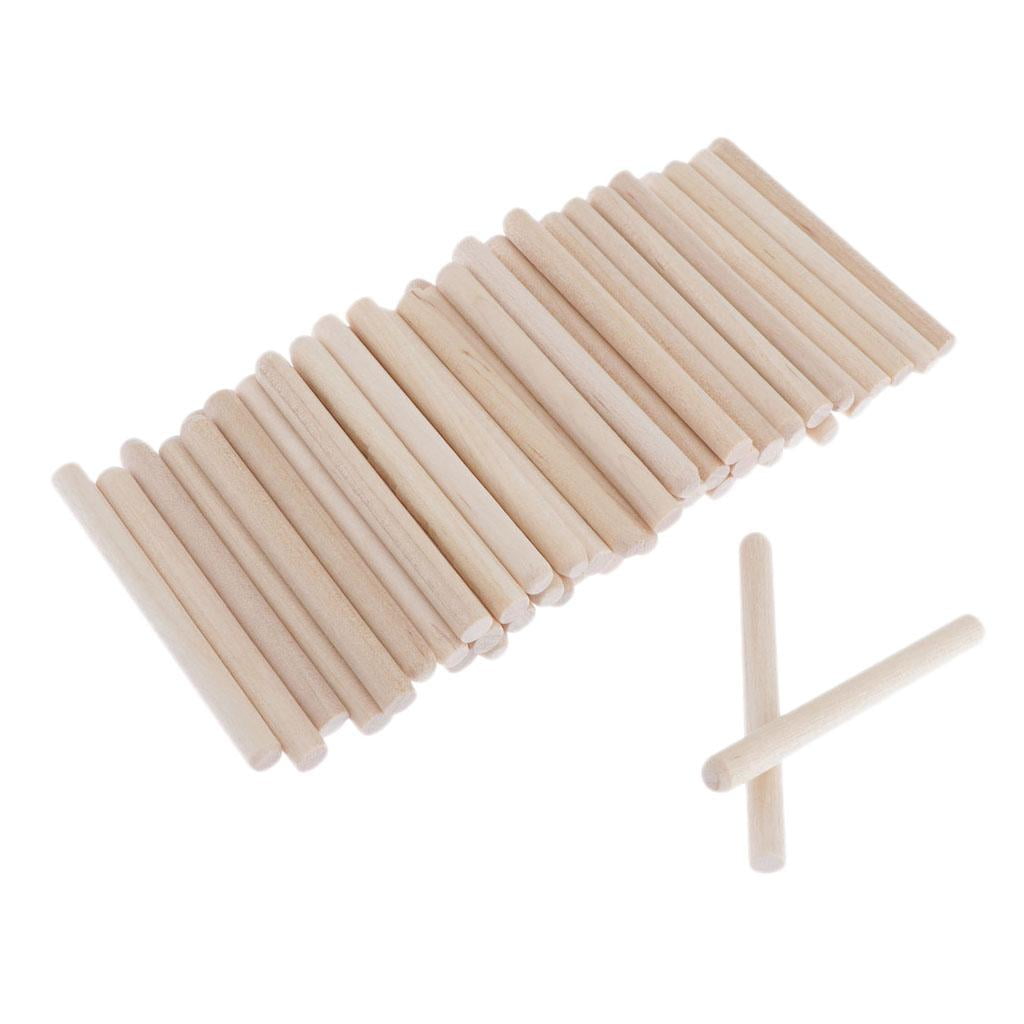 Wooden Sticks, 50 Pieces 55mm Long Wooden Sticks for DIY , Round ...