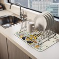 Bees Dwarfs Dish Drying Mats for Kitchen Counter, Spring White Daisy ...