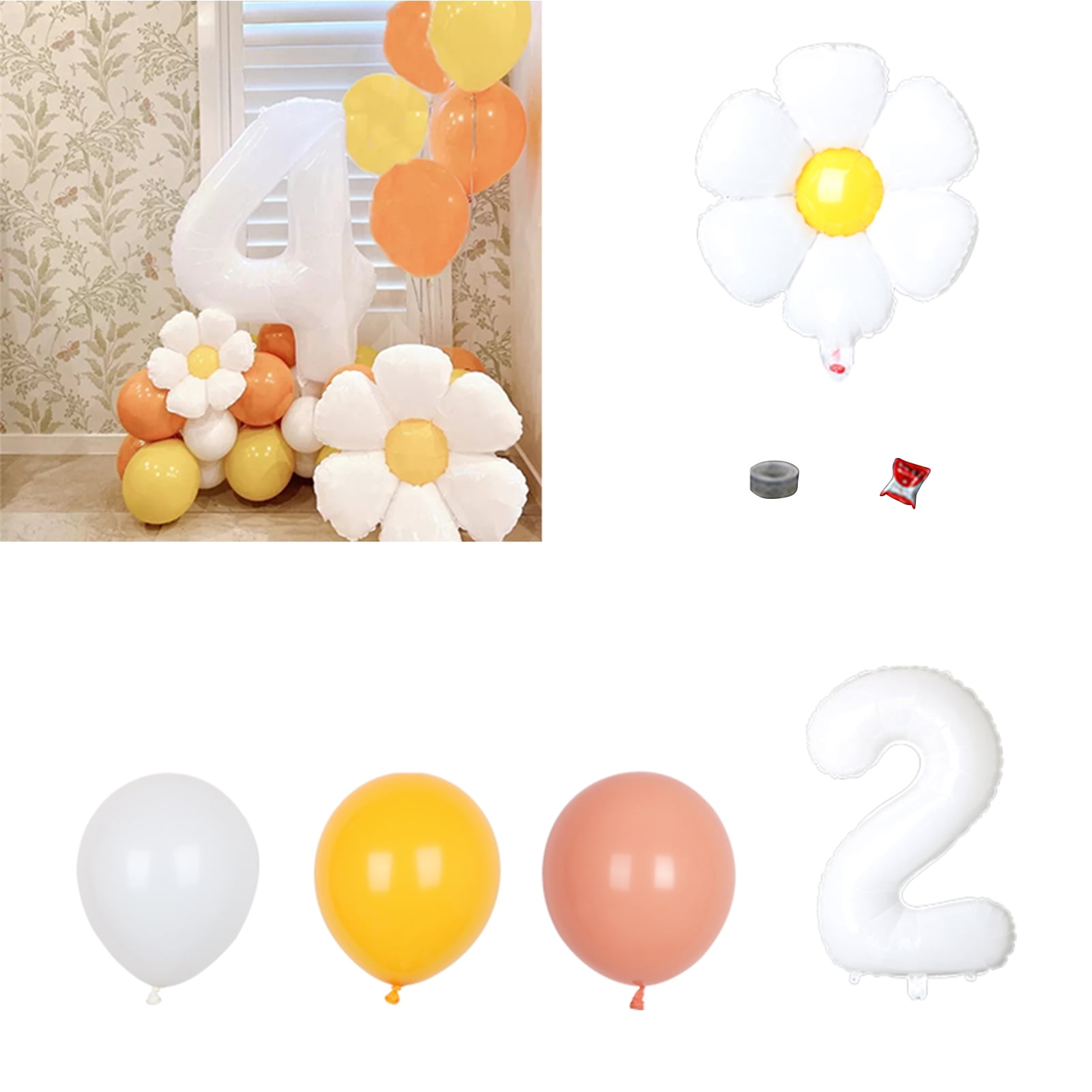 White Daisy Flower Balloon Daisy Party Decorations Balloon Girl ...