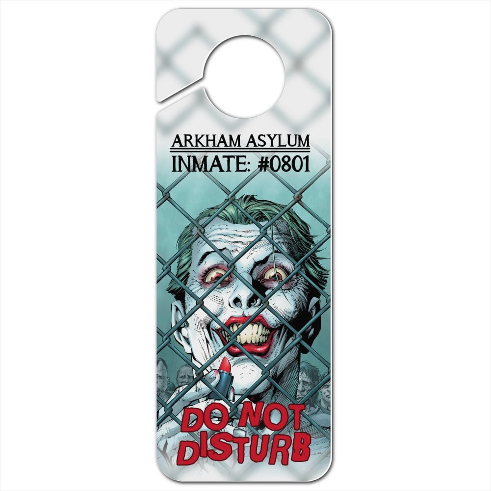 Batman Joker Inmate Do Not Disturb Plastic Door Knob Hanger Sign ...