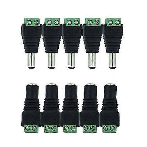 5 Pcs Cable Connectors 12v Female Connector 12V DC Power Connector Plug ...