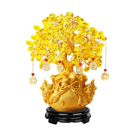 Lucky Tree Statue Artificial Tree Feng Shui Trees Home Decor Crystal ...