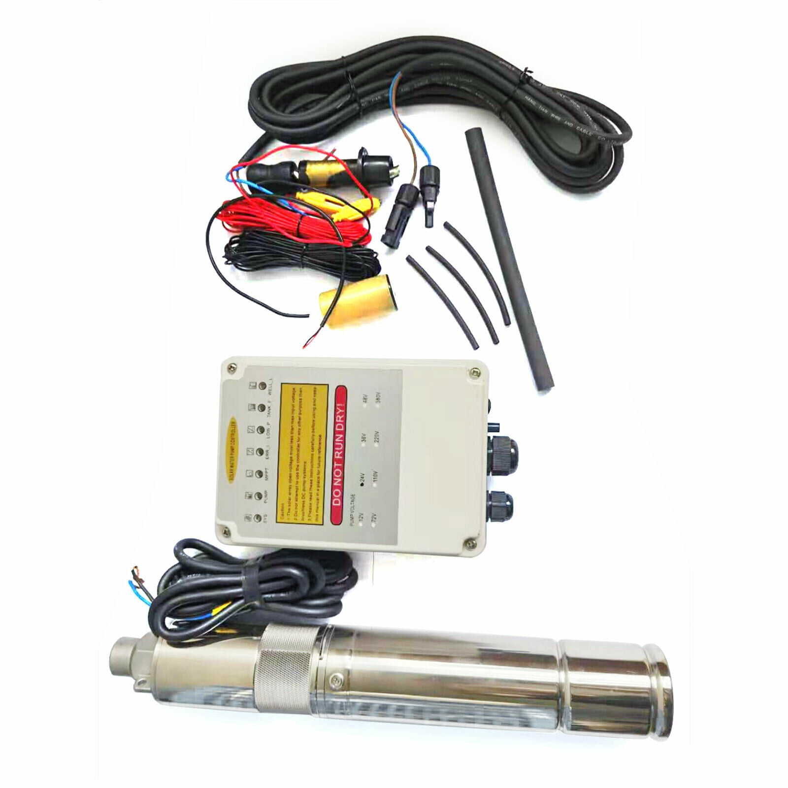 TOOL1SHOoo DC 24V 3" Solar Pump Submersible Pump Screw Bore Deep Well ...