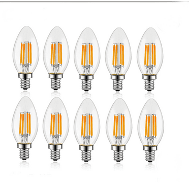 GE Vintage Amber LED Chandelier Bulb (2 Pack), Candelabra Base, 60W Equivalent, Dimmable ...