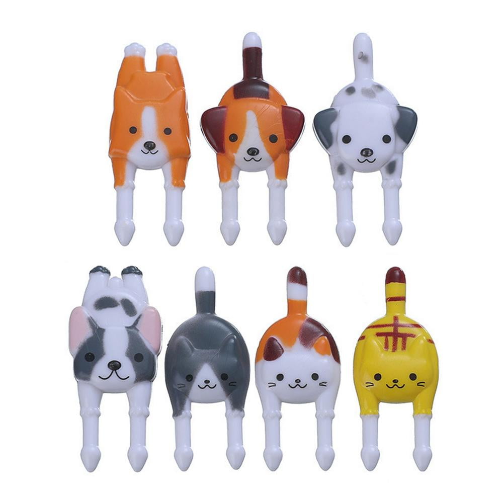 Bento Food Picks Forks Reusable Cat Dog Animal Fruit Picks Forks ...