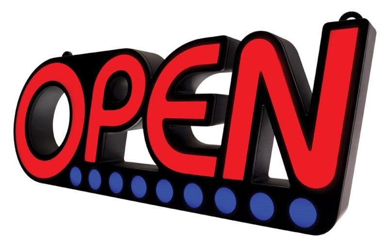 Lithonia Lighting SGNOPN LED Open Sign, Red and Blue - Walmart.com