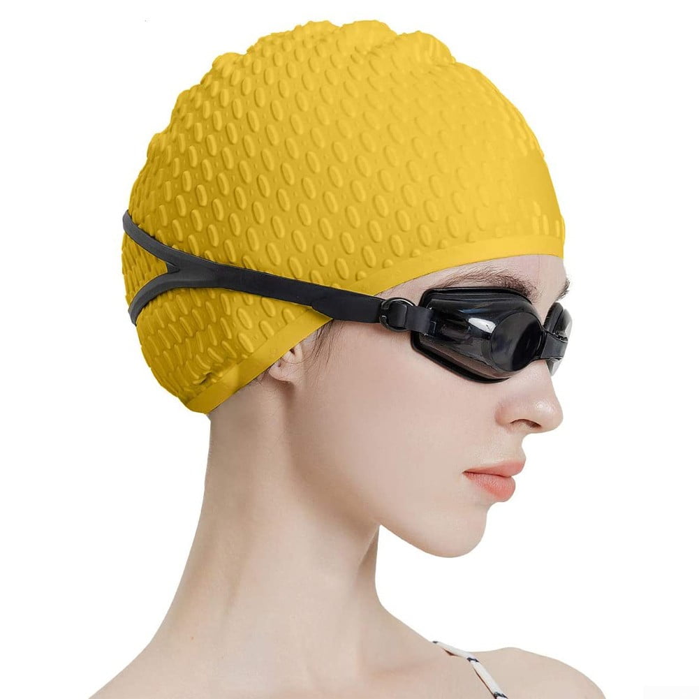 Unisex Swimming Cap Waterproof Silicone Swim Pool Hat for Adult Men ...