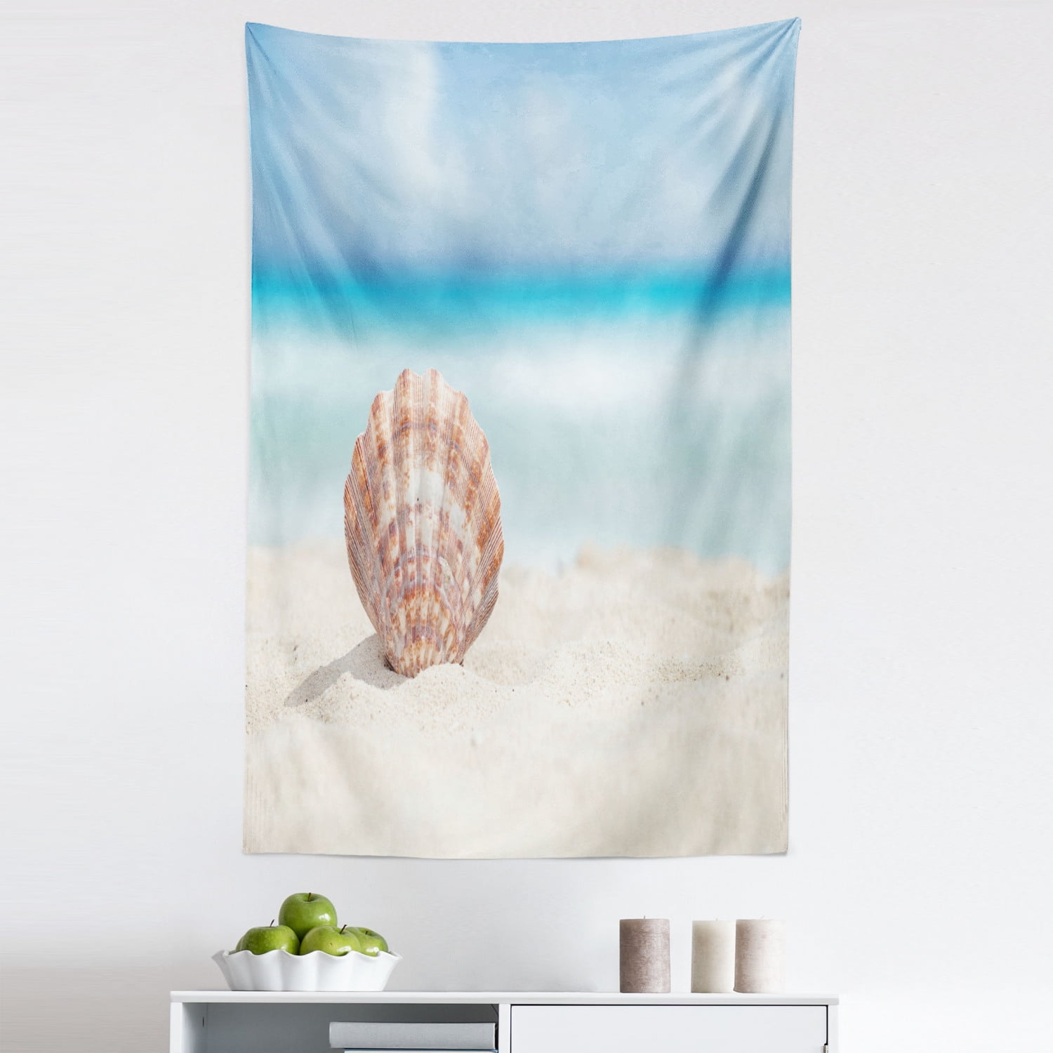 Scallop Tapestry, Photo of a Single Sea Shell on a Sunny Tropical Sandy ...