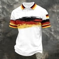HNMKIU Color Block Germany Fan Polo Shirt Short Sleeve Button Down ...