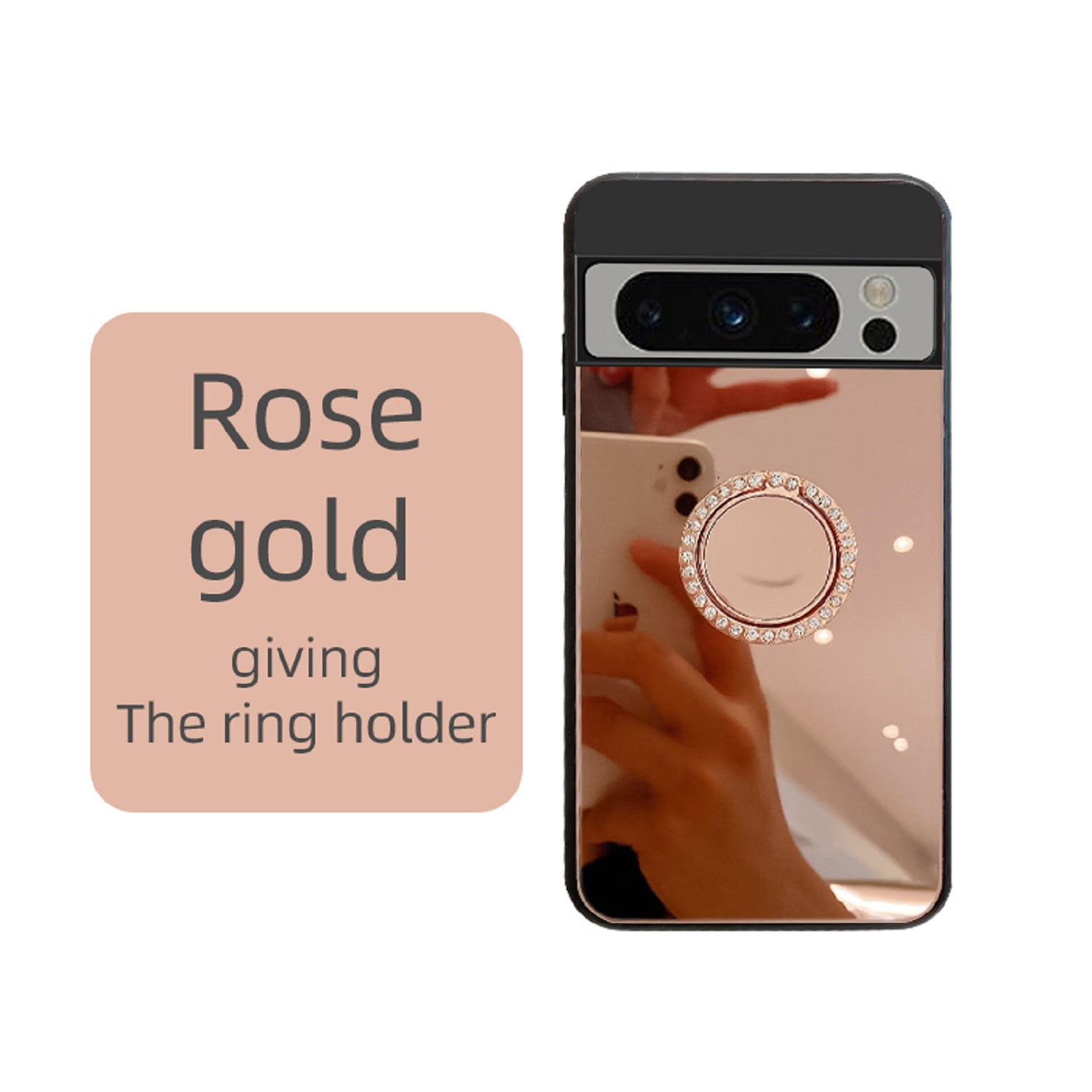 Nalacover Mirror Phone Case for Google Pixel 8 Pro with Diamond Ring ...