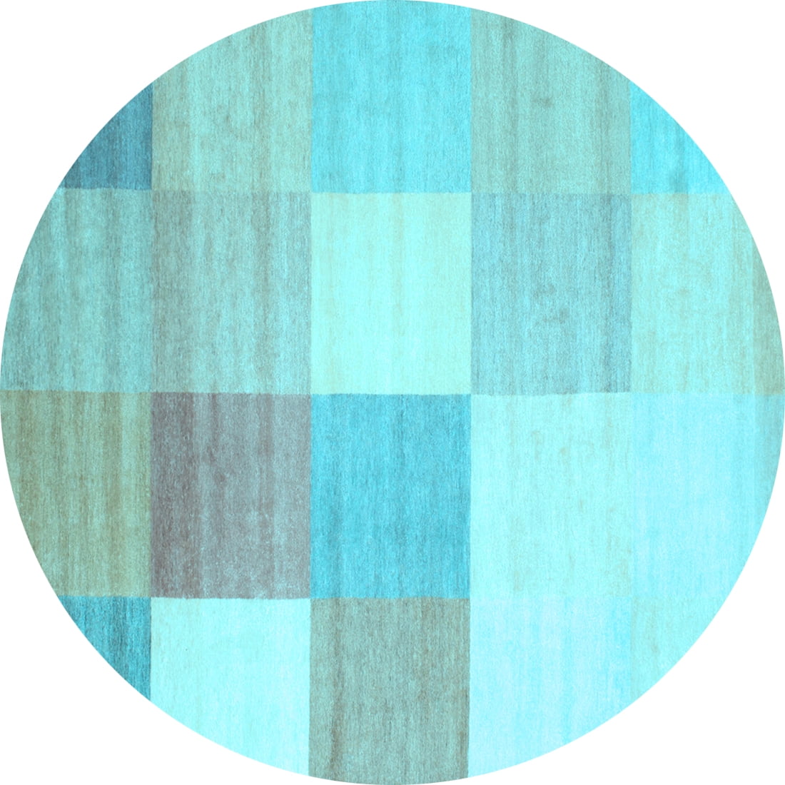 Ahgly Company Indoor Round Checkered Light Blue Modern Area Rugs, 8 ...