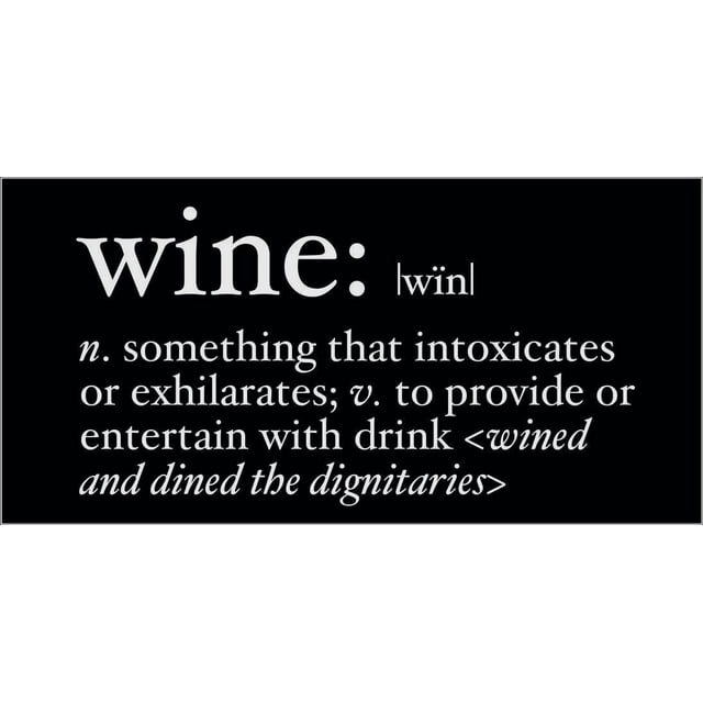 Wine Definition Vinyl Decal - Small - White - Walmart.com