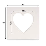 Tan Acid Free 7x7 Heart Picture Frame Mat with White Core Bevel Cut for ...