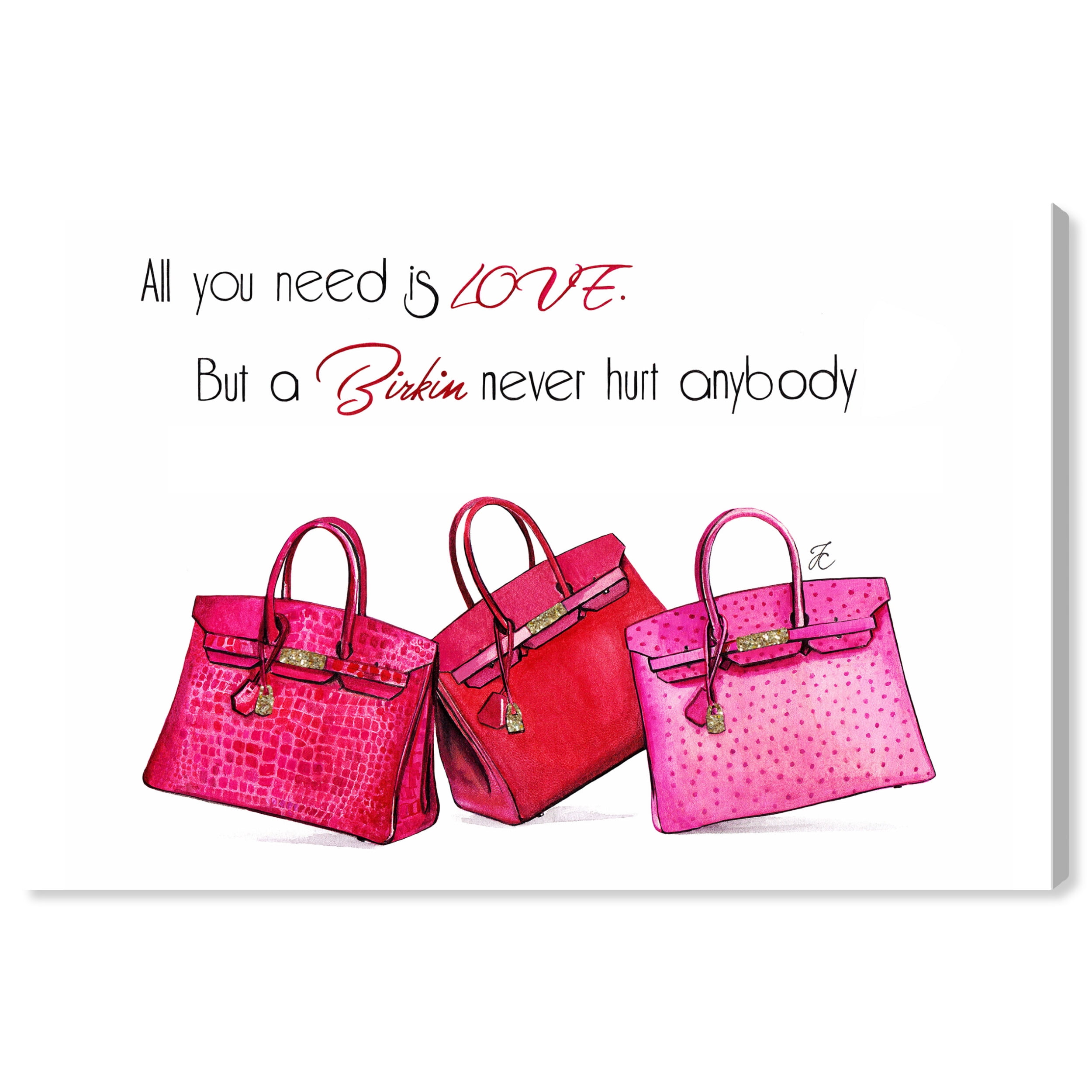 Wynwood Studio Canvas Doll Memories - Birkin Pink Gold Fashion and Glam ...