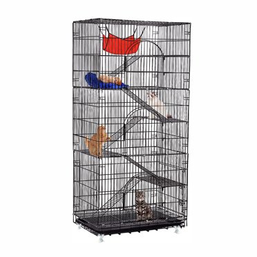 Dextrus 4-Tiers Cat Cages with Storage Cube DIY Catio Outdoor Cat ...