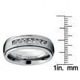 Metal Masters Mens Titanium Dome Wedding Band Ring Cubic Zirconia ...