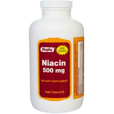 Niacin 500 mg 1000 Tabs for Healthy Lipid Balance & Energy - Walmart.com