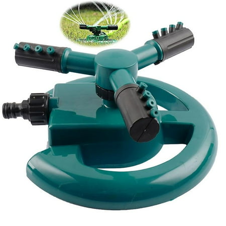 360 Degree Rotating Sprinkler 3 Arm Rotating Sprinkler System Green ...