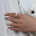 Adjustable Index Finger Ring Blue Zircon Gold Plated Copper U Shaped ...
