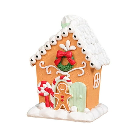Christmas Gingerbread House Figurine, Resin Christmas Gingerbread House ...