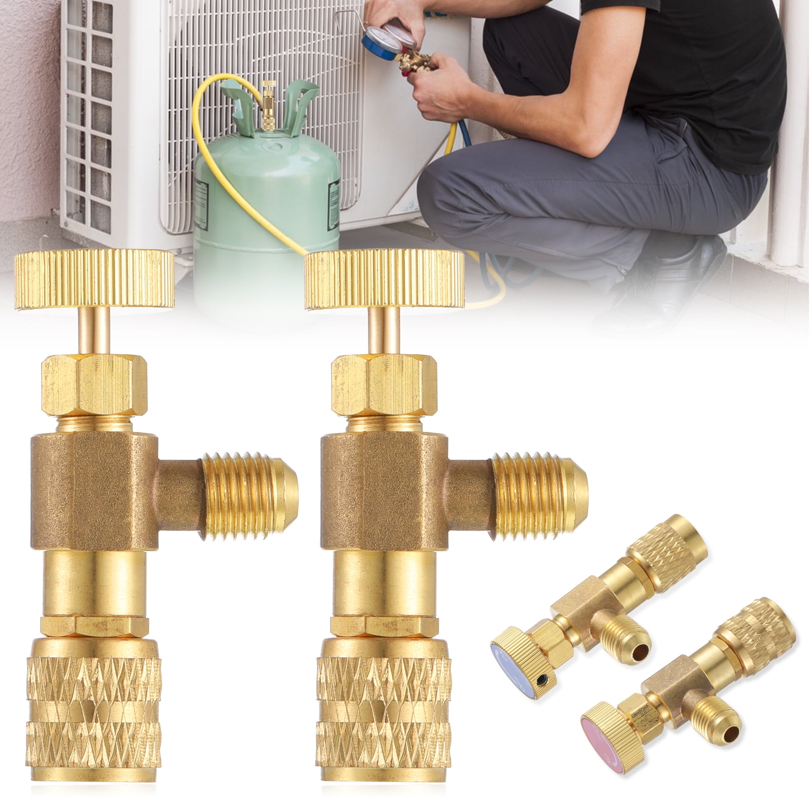 BrowQuartz R410a Air-conditioning Adapter Fitting 1/4 5/16 Inch Male ...