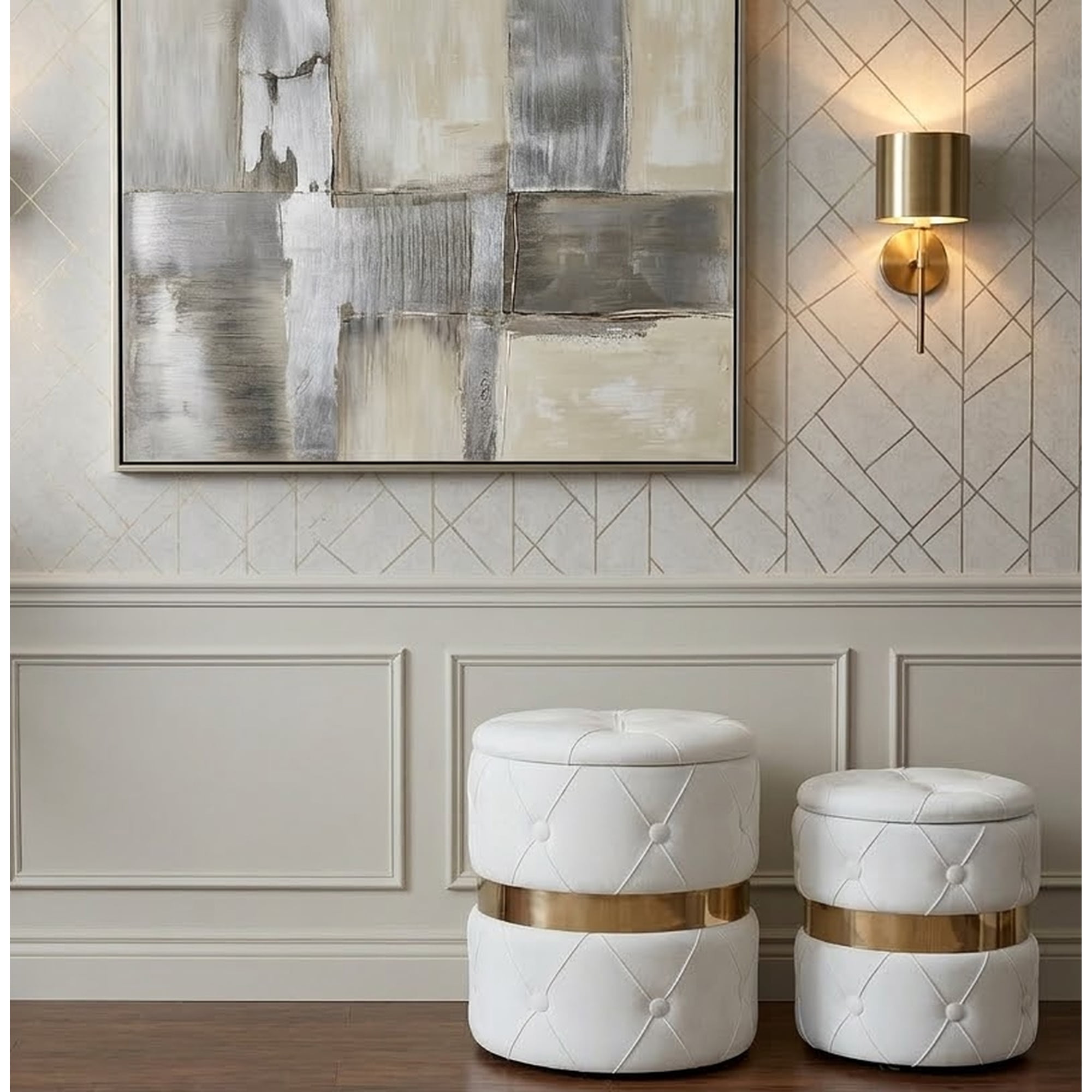 Click here for Nola Home & Furniture Round Storage Ottoman Set Of... prices