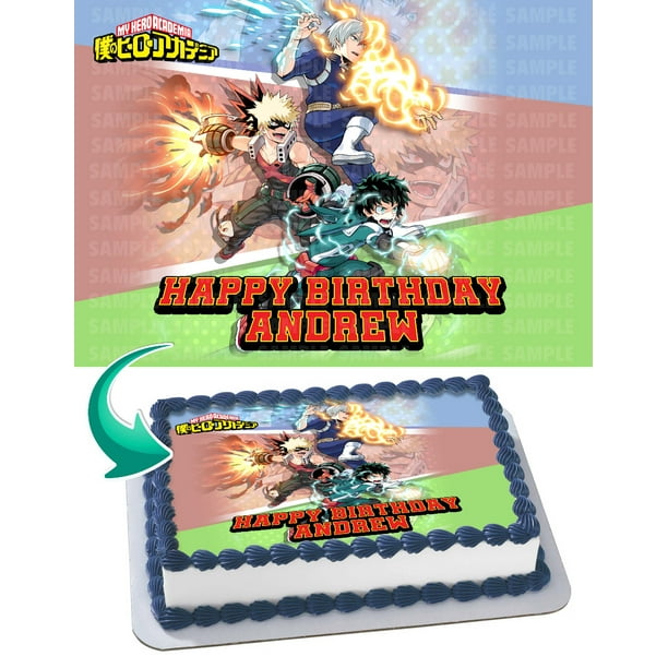 My Hero Academia Edible Cake Image Topper Personalized Picture 1/4 ...