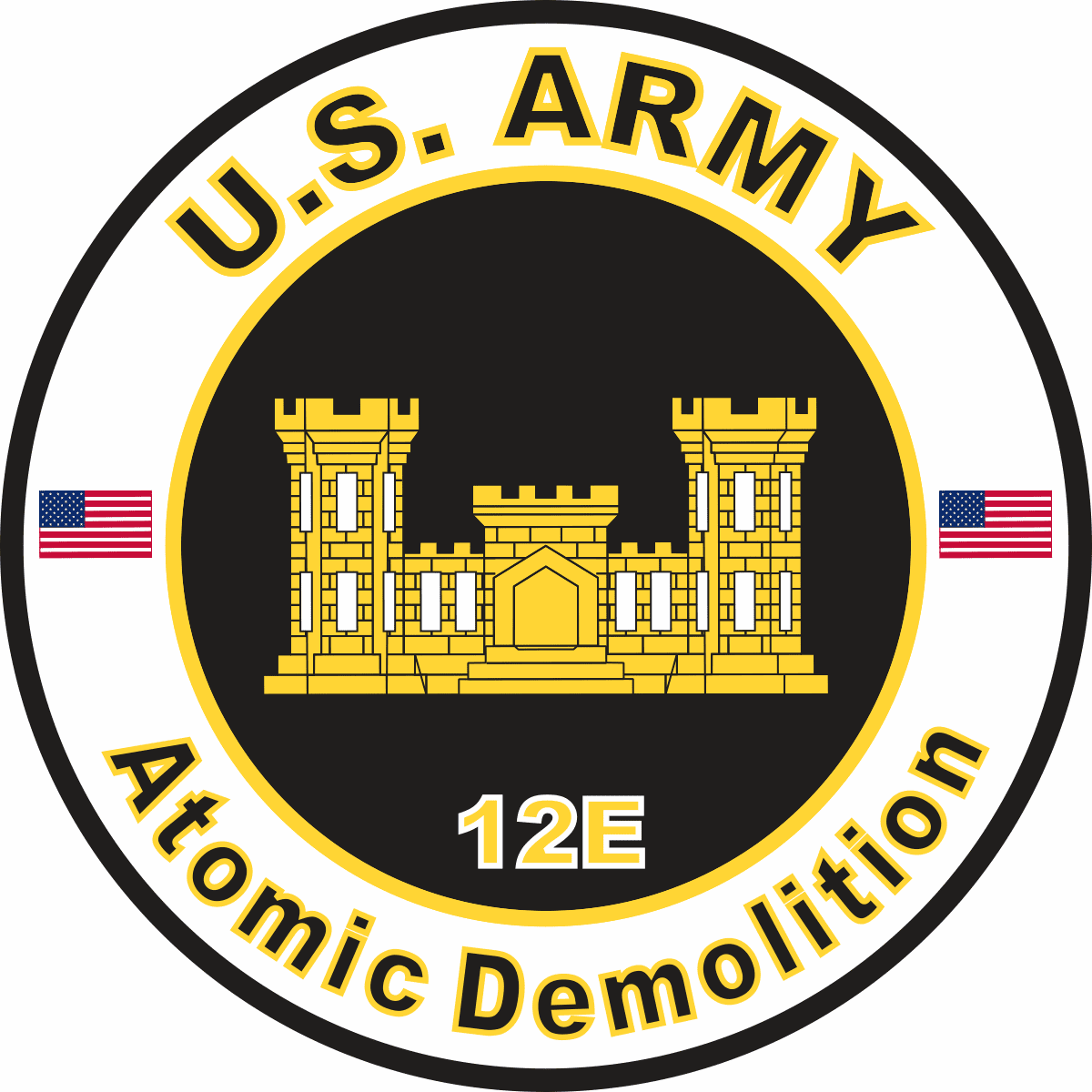 3.8 Inch U.S. Army MOS 12E Atomic Demolition Decal Sticker - Walmart.com