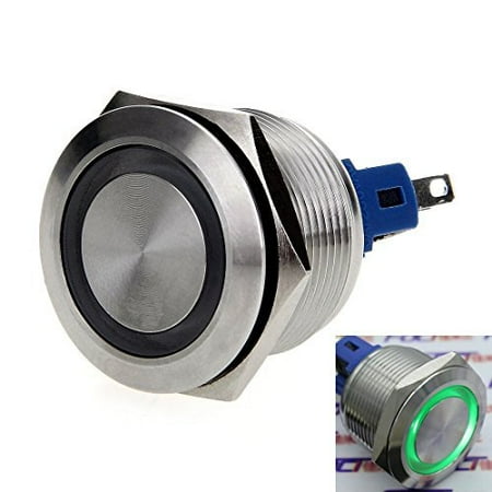 WerFamily Angel Eye Green LED 22mm Stainless Steel Round Metal ...