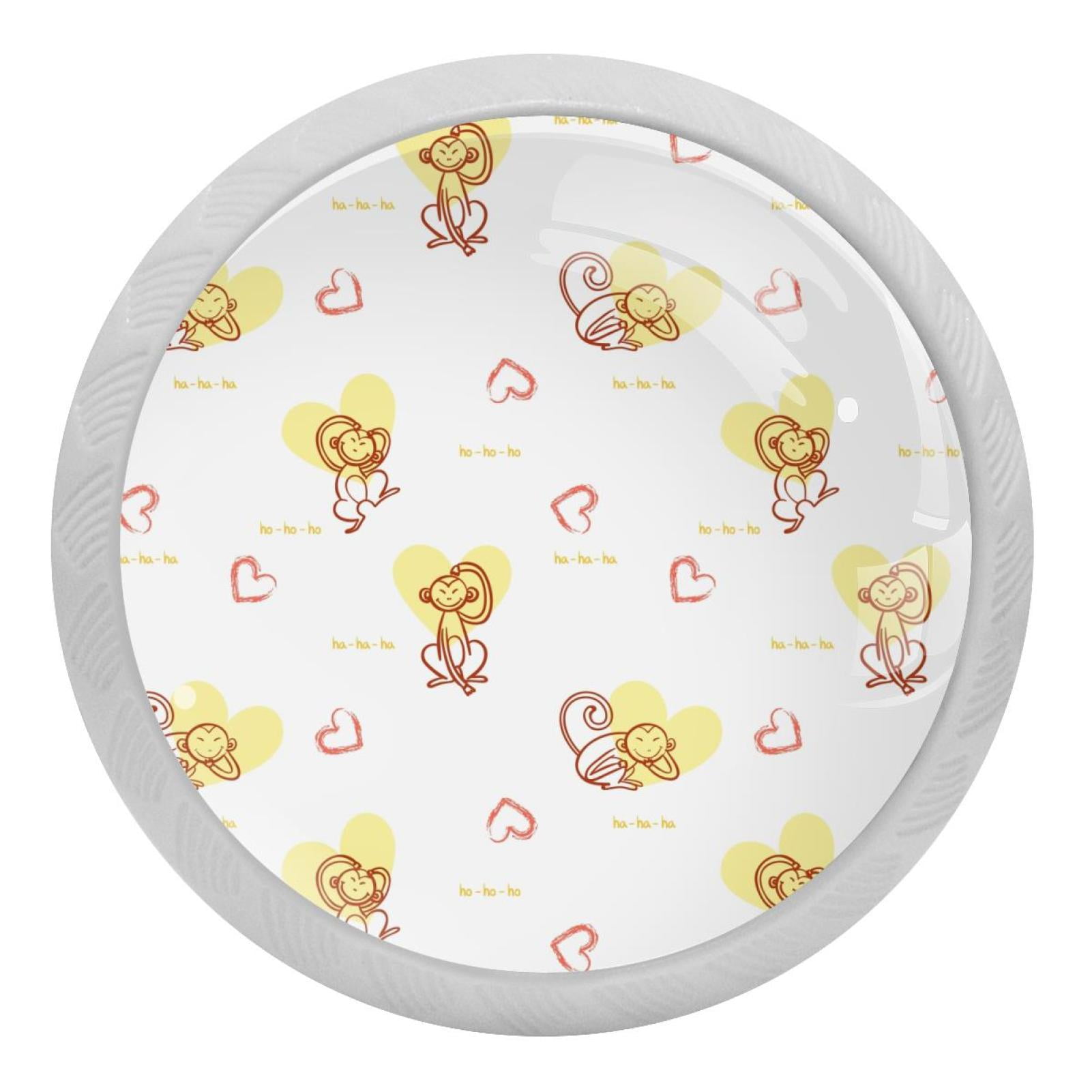 4PCS Round Monkey Cabinet Fluorescence Knob Glowing in the Dark ...