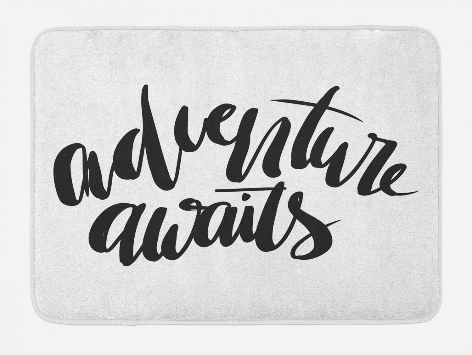 Saying Bath Mat, Monochromatic Graphic of Cursive Hand Written Text on ...