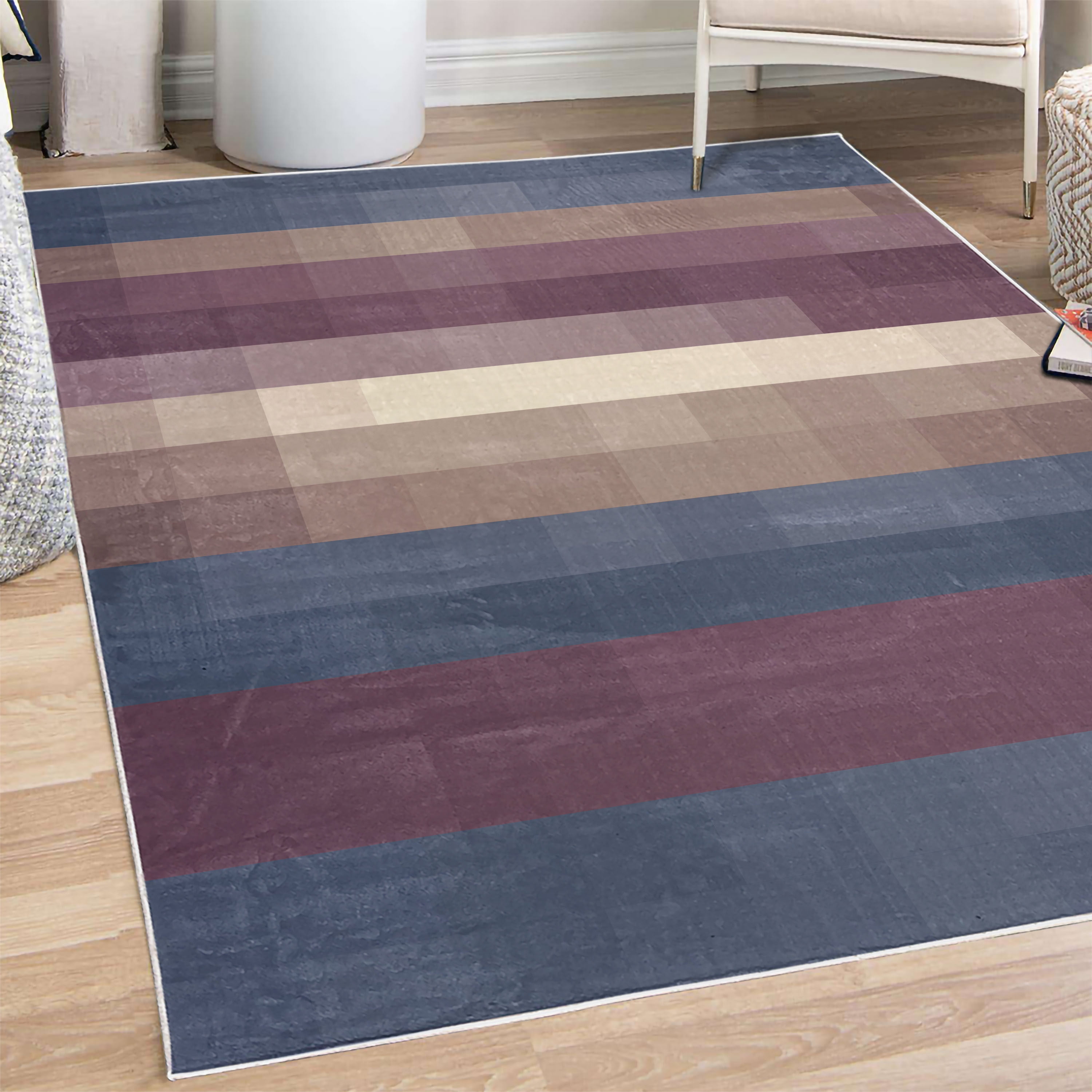 Palette Decorative Rug, Abstract Vortex Swirls and Shapes Pattern ...