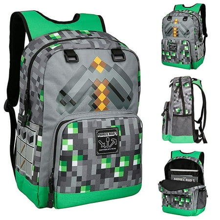 Minecraft Backpack Kids Adults Large Elementary School Collage Work ...