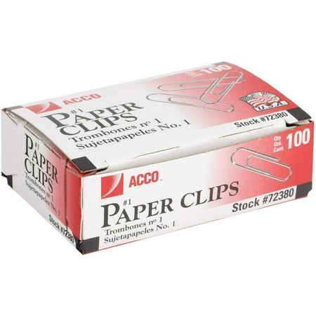 Smooth Paper Clips, Size No.1, Silver, 10 Boxes, 100/Box | Walmart Canada