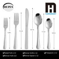 Hansmart, 60-Piece Flatware Set, Service for 12, Elegant Stainless ...