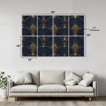 8 Pack Art Acoustic Panels Sound Absorbing Elegant Blue Gold Art Fan ...