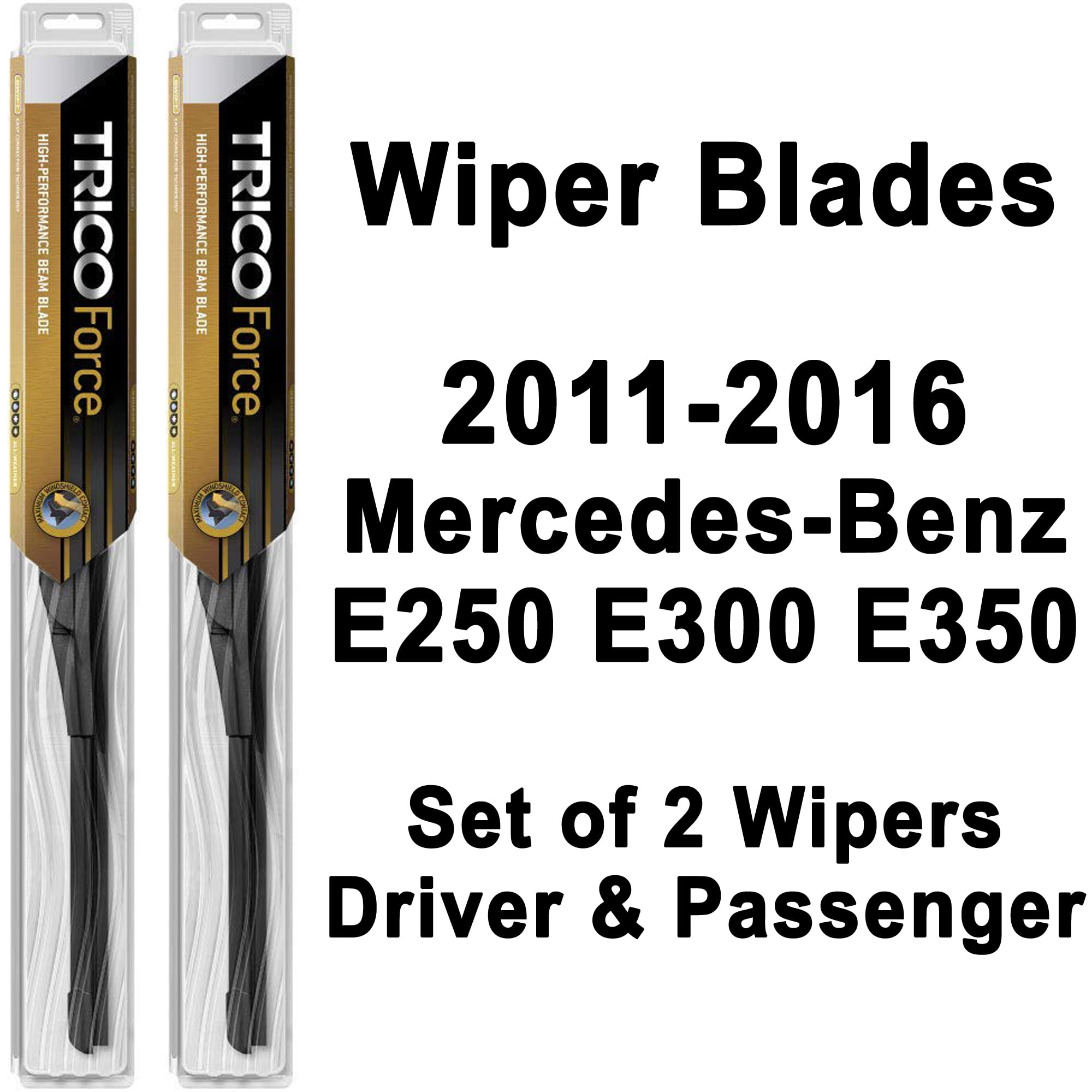 E250 E300 E350 Wipers (Set of 2) 2010 2011 2012 2013 2014 2015 2016 ...