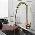 Brushed Gold Kitchen Faucet, Single Handle Pull Out Kitchen Tap Single ...