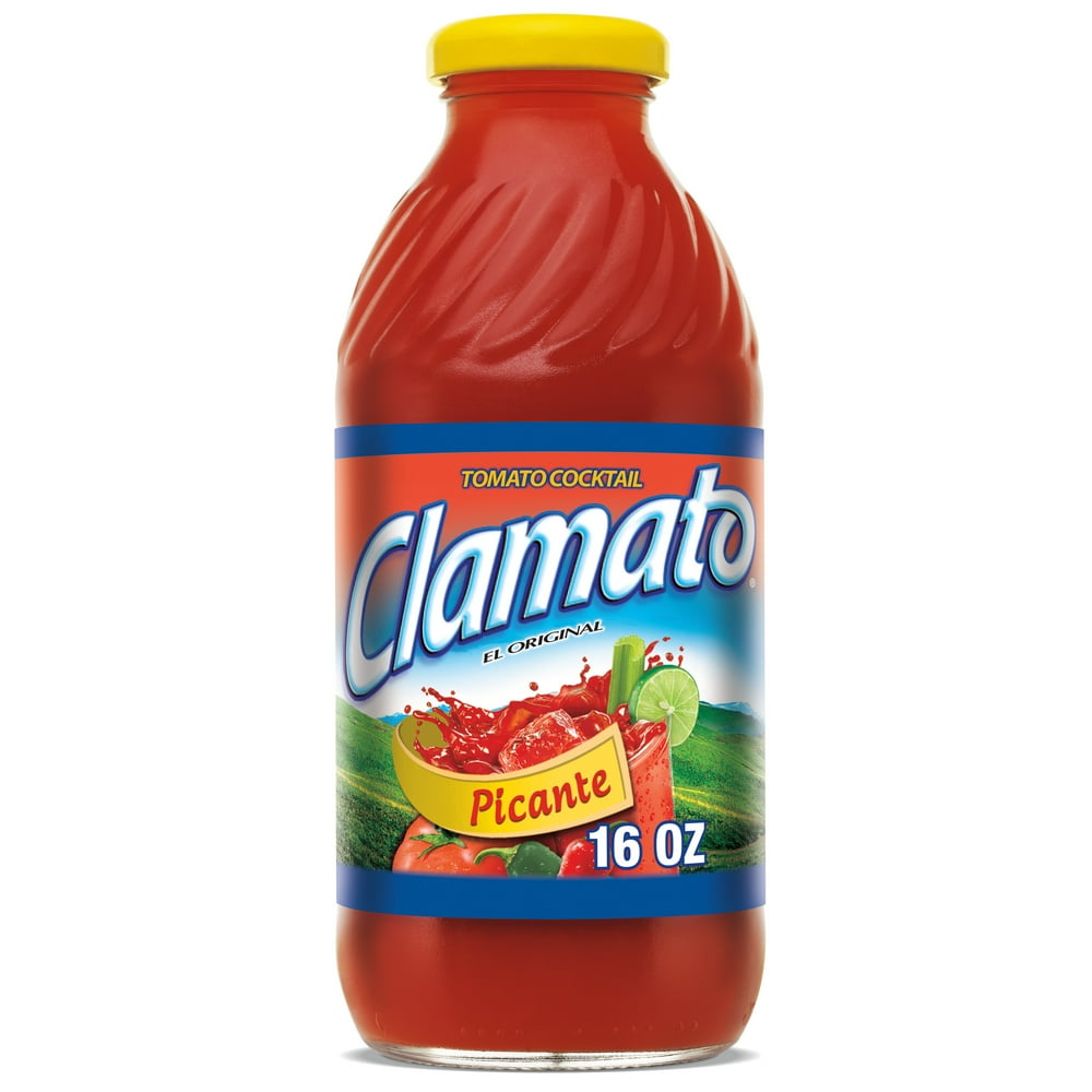 Clamato Picante Tomato Cocktail, 16 fl oz glass bottle - Walmart.com ...